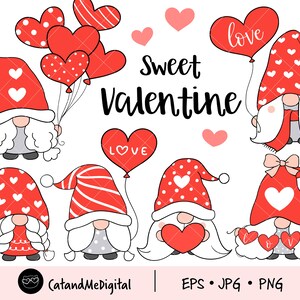 Sweet Valentine Clipart Gnome Clipart Valentine Clipart Love Heart ...