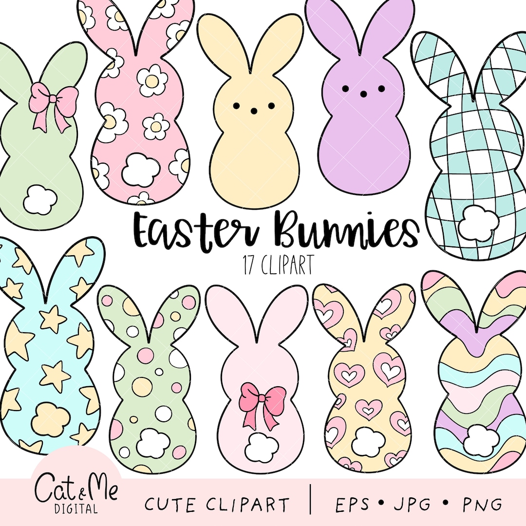 Easter Bunny Clipart Bunny Peeps Png Groovy Retro Bunny Clipart ...
