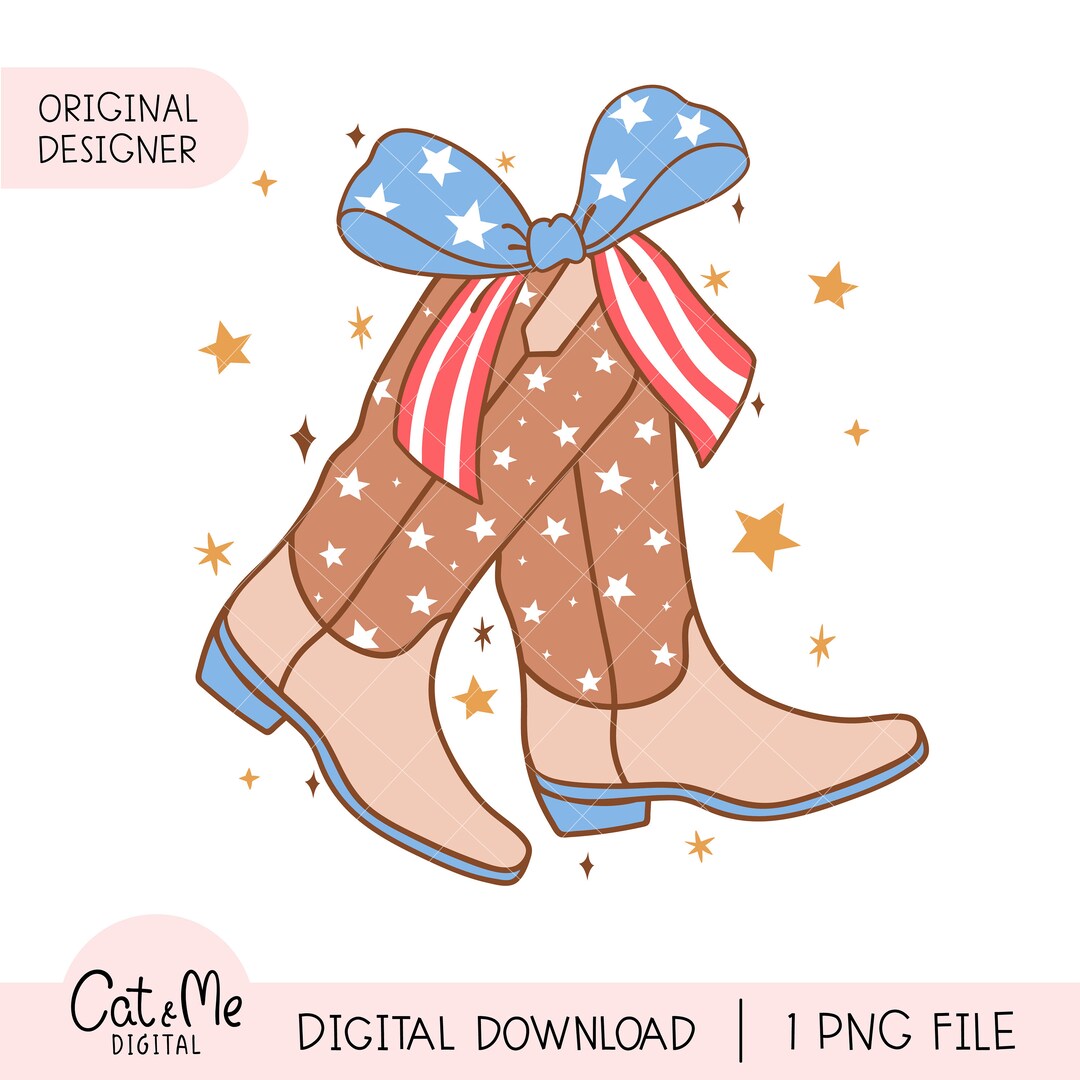 Coquette Cowgirl Boots Png Coquette 4th of July Png Cherry Bow Png ...