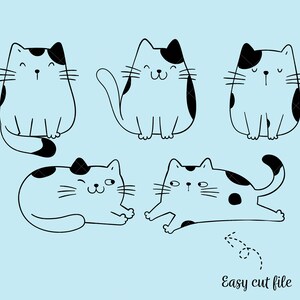 Doodle Cat Svg Cutting File Cat SVG Silhouette Svg Cricut Cutting Files ...