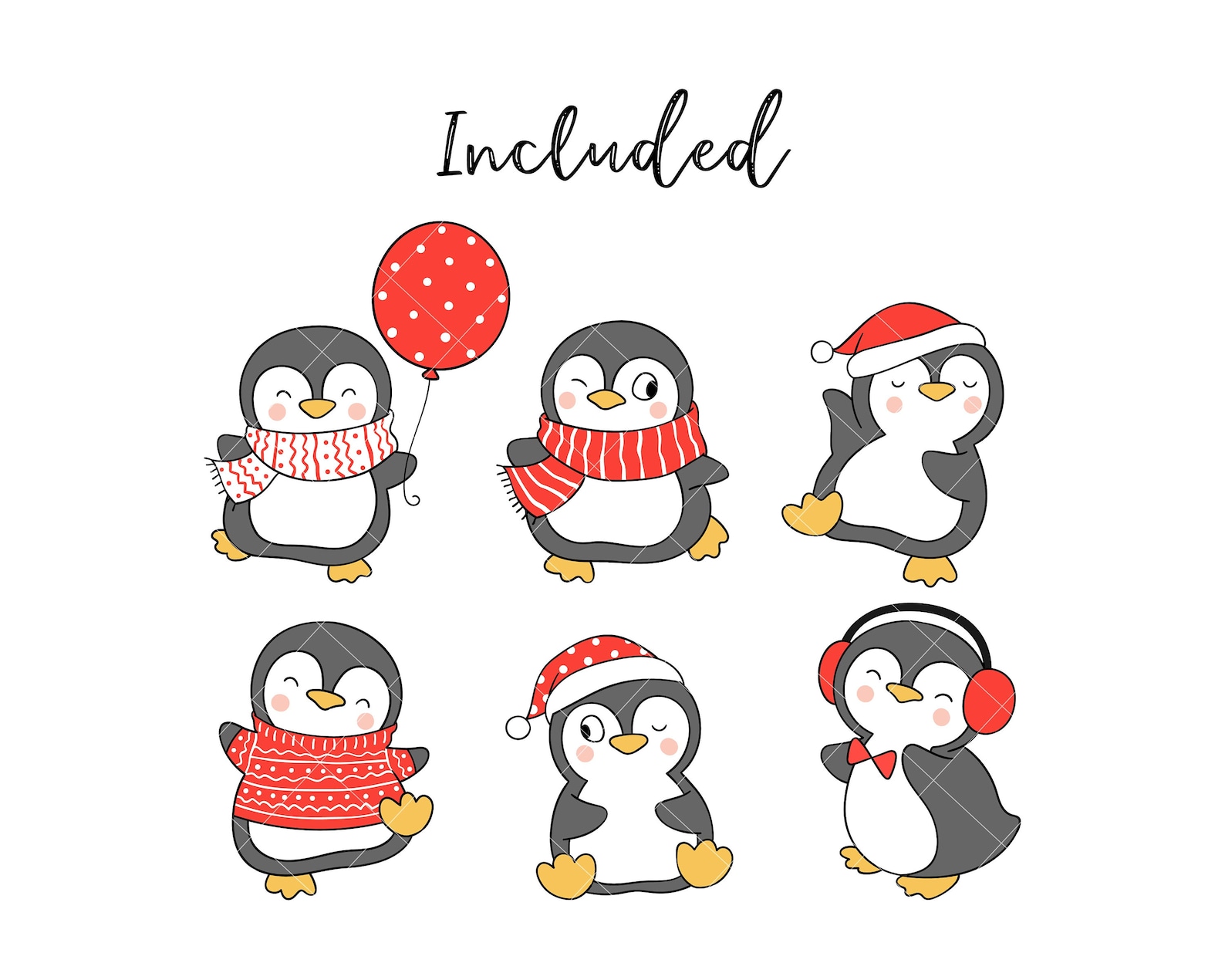 Penguin Clipart Christmas Clipart Bird Clipart Arctic Animal | Etsy