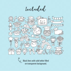 Groovy Graduation Digital Stamp Outling School Coloring Doodle Grad ...