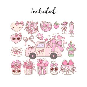 Coquette Valentine Clipart Girly Valentine's Day Pink Bow Valentine Png ...