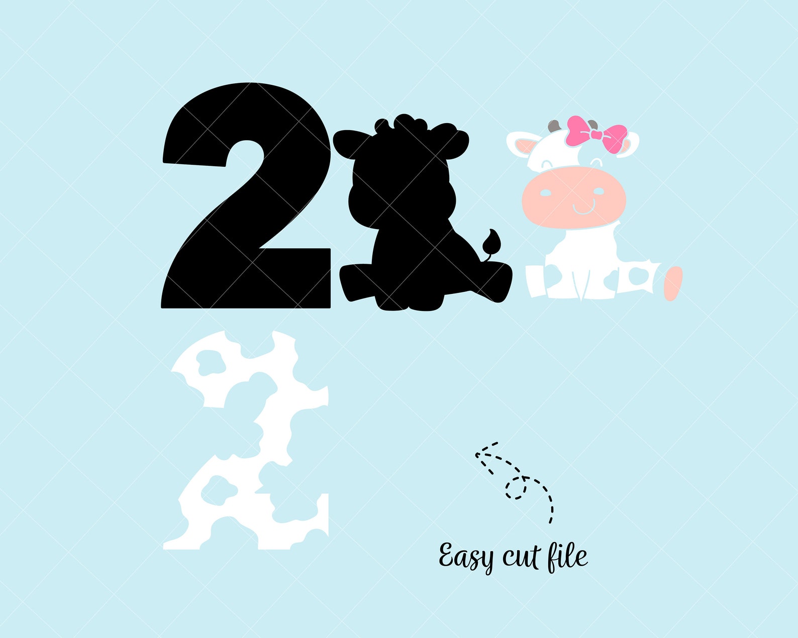 Cow Number Two Birthday Svg 2nd Birthday Svg Cow Print Svg Birthday ...