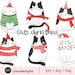 Cats Christmas Clipart Cat Clipart Winter Clipart Funny Cats - Etsy