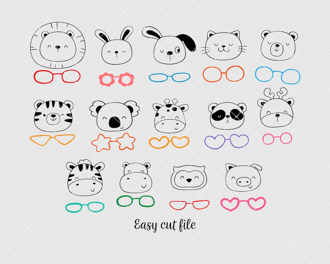 Faces Animals Svg Animal Face Clipart Woodland Animals Animal - Etsy