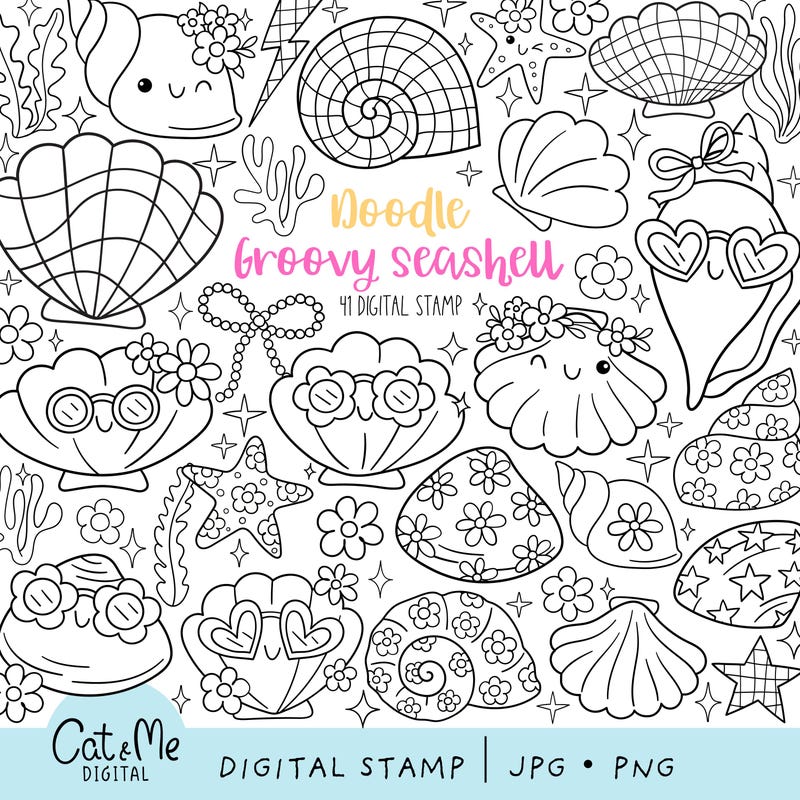 Seashell With Pearl Stamp - Etsy