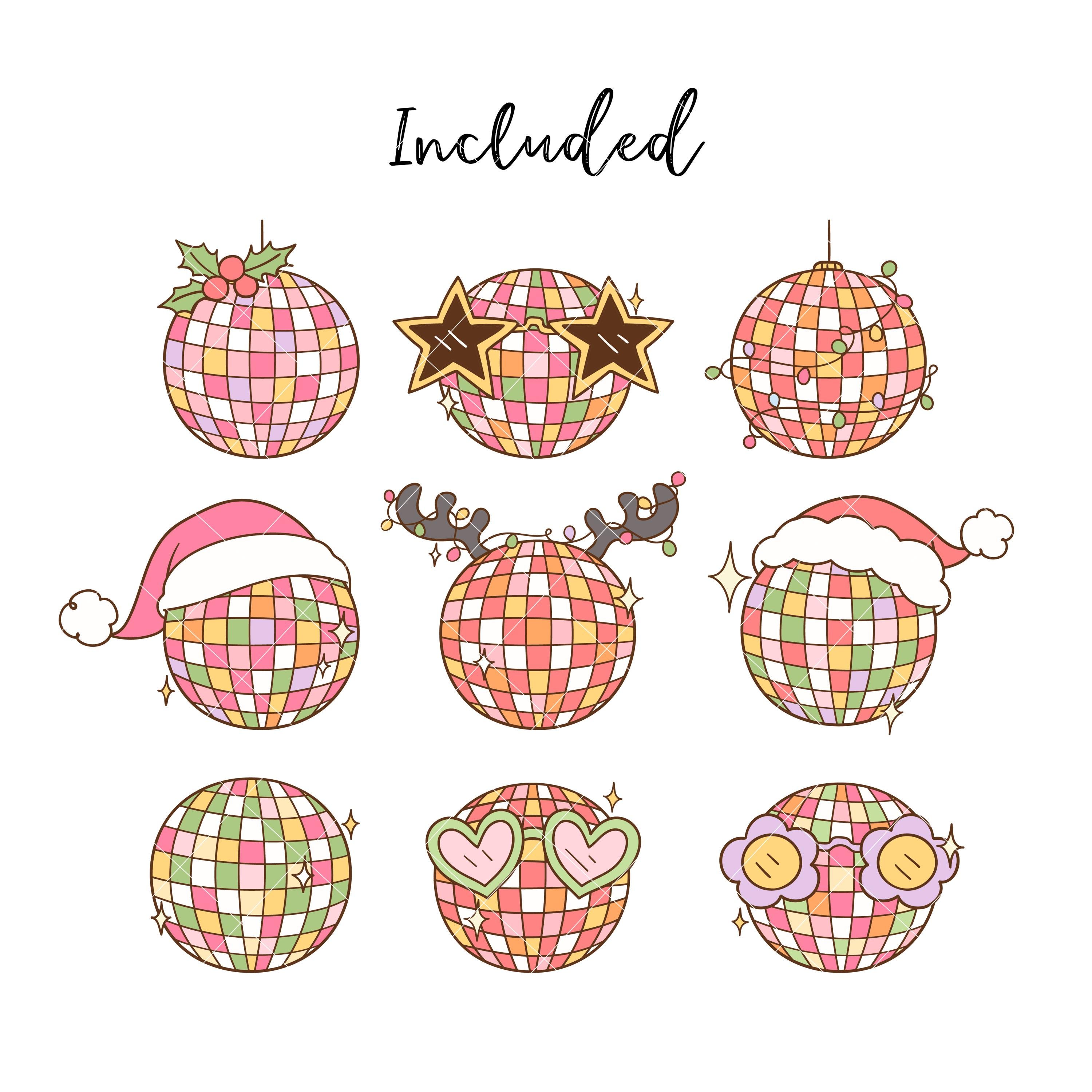 Christmas Disco Ball Clipart Groovy Christmas Png Disco Ball With Santa ...