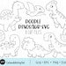 Doodle Dinosaur Svg Outline Dinosaur Svg Dinosaur Clipart Kid Birthday ...