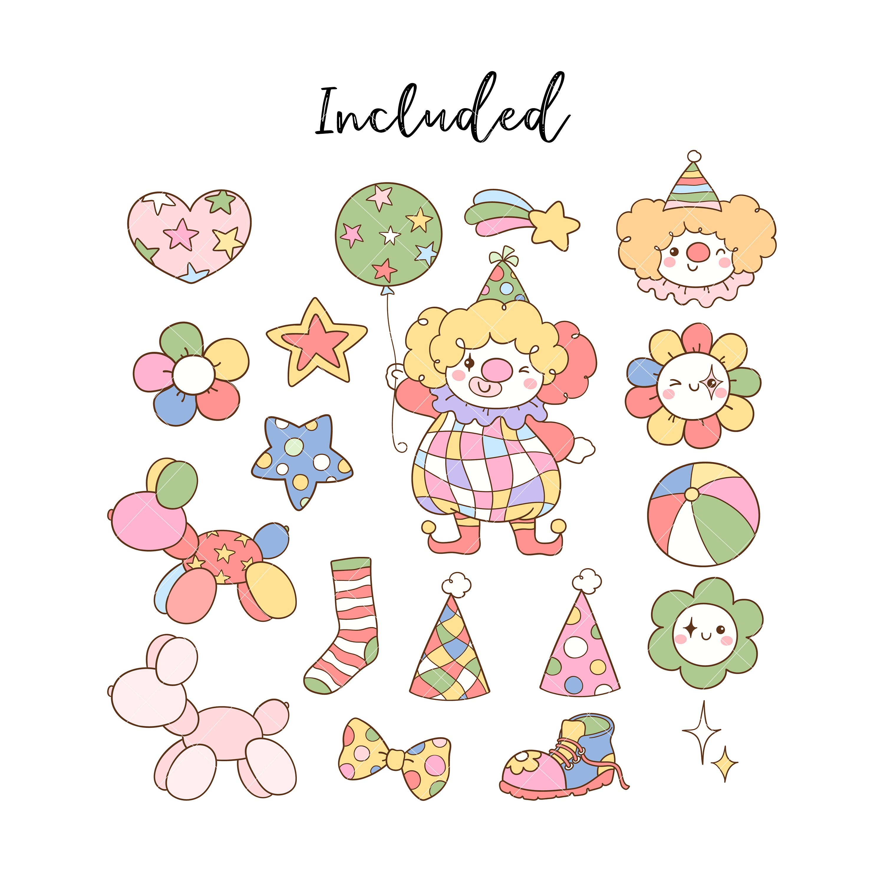 Retro Clowncore Clipart Groovy Clown Clipart Kidcore Aesthetic Png ...