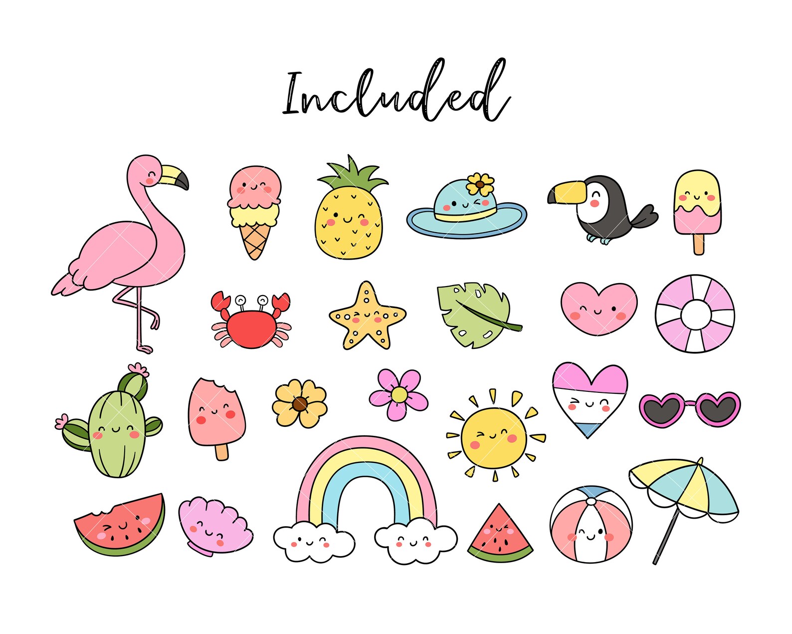 Doodle Summer Clipart Beach Clipart Vacation Clipart Seasonal Clipart ...