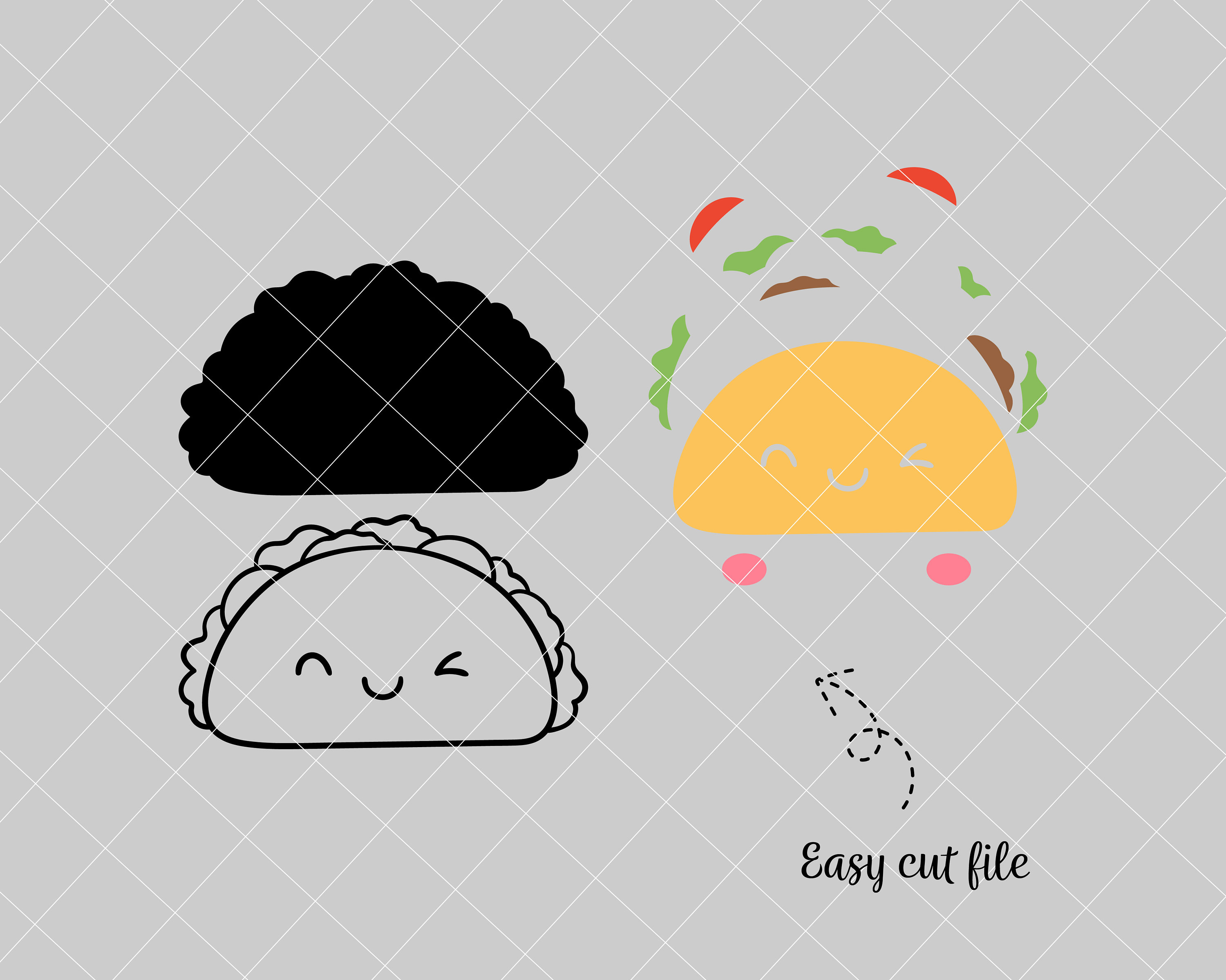 Cute Taco Svg Taco Svg Taco Clipart Food Svg Mexican Food Svg - Etsy