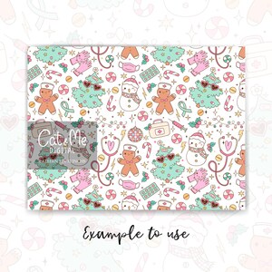 Christmas Nurse Seamless Pattern Nurse Life Seamless Christmas Nurse ...