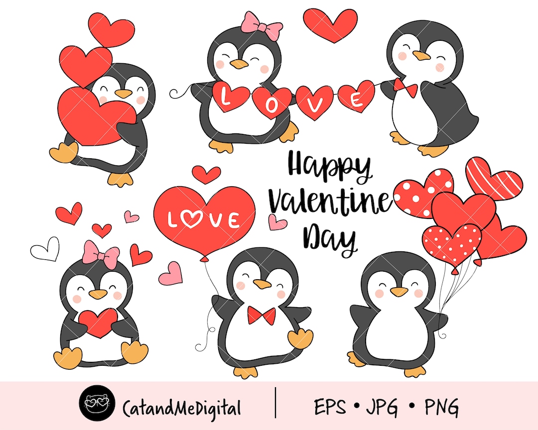 Penguin Valentine Clipart Valentine Clipart Penguin Clipart Love Heart ...