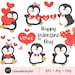 Penguin Valentine Clipart Valentine Clipart Penguin Clipart - Etsy