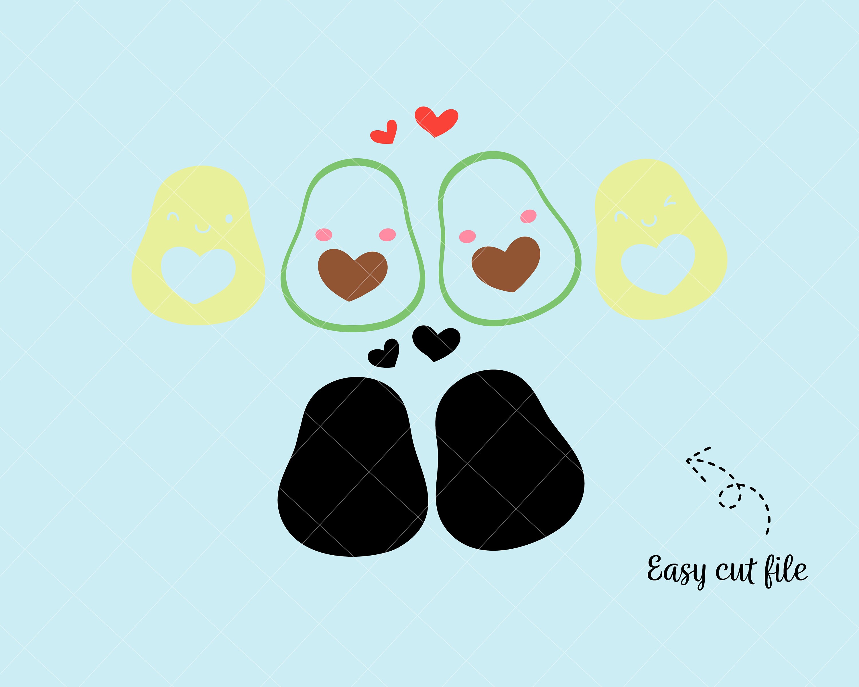 Aguacate amor svg Aguacate clipart Pareja amor Linda fruta svg Comida ...