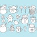 Cats Sweet Christmas Digital Stamp Christmas Clipart Cat Clipart Winter ...