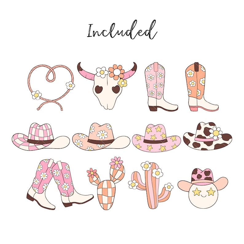 Groovy Cowgirl Clipart Wild West Clipart Retro Cowgirl Png Disco ...