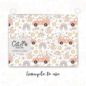 Groovy Spring Seamless Pattern Retro Spring Seamless Spring Flower File ...