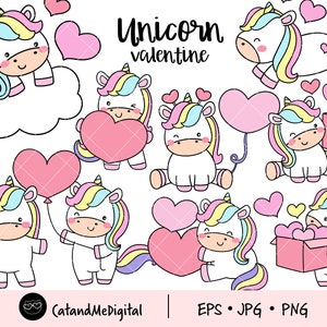 Unicorn Valentine Clipart Valentine's Day Clipart Love Heart Clipart ...