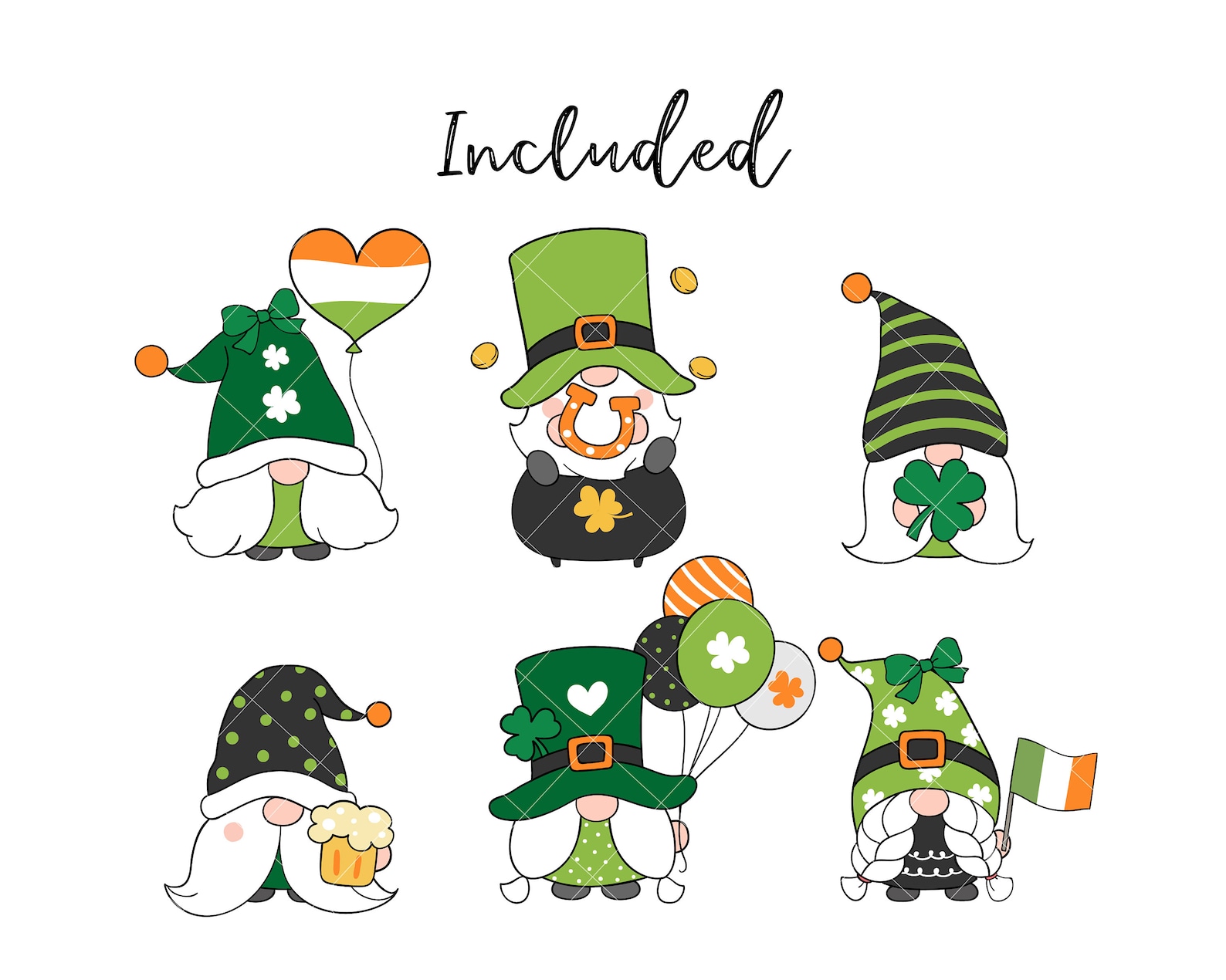 Gnome Patricks Clipart St Patricks Day Clipart Lucky Clipart - Etsy