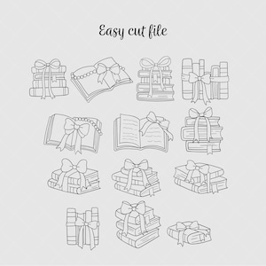 Doodle Coquette Books Svg Booklover Svg Outline Vintage Books Svg Era ...