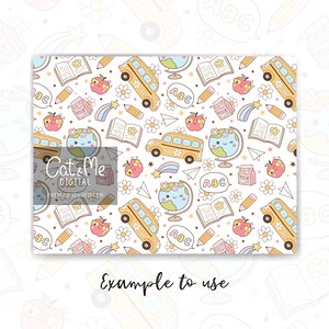 Doodle Retro Back to School Seamless Groovy Teacher Pattern School ...