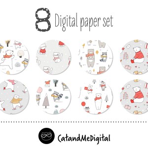 Christmas Digital Paper Christmas Winter Patterns Digital Paper Pack ...