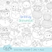 Doodle Snowman Digital Stamp Groovy Winter Coloring Christmas Stamp ...