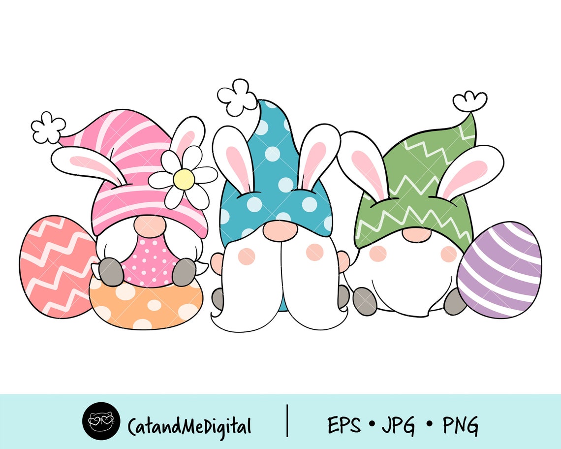Cute Easter gnome clipart Easter clipart Spring gnome Nordic | Etsy