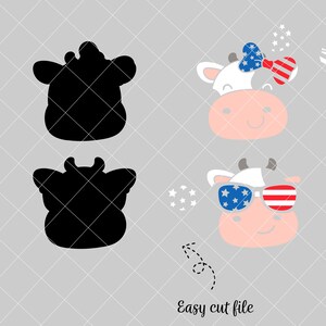 4th of July Cow Svg Cow Svg Face Cow Svg Kid 4th of July Independence ...