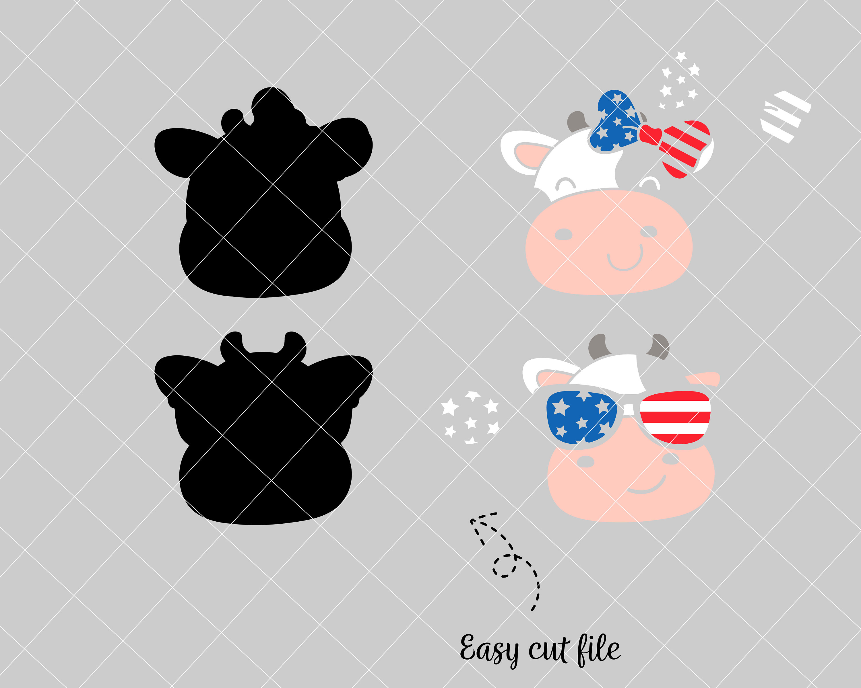 4th of July Cow Svg Cow Svg Face Cow Svg Kid 4th of July - Etsy