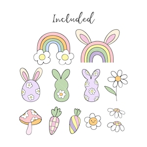Groovy Easter Clipart Retro Easter Clipart Animal Easter Png Spring ...