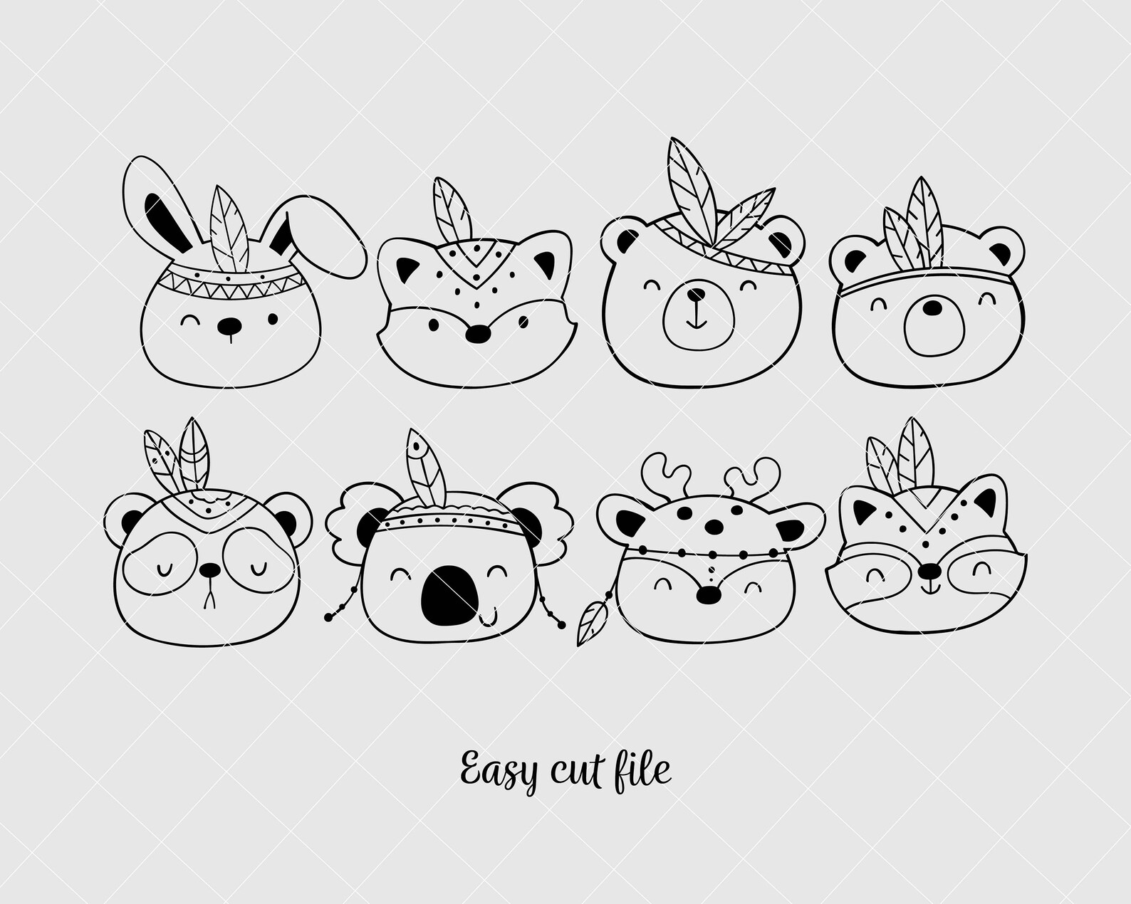 Tribal Animal Svg Boho Animals Svg Animal Face Svg Forest Animals Svg ...