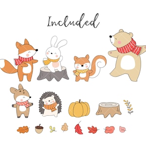 Fall Animals Clipart Autumn Woodland Png Fall Clipart Forest Animal ...