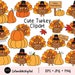 Cute Turkey Clipart Thanksgiving Clipart Autumn Clipart Fall Clipart ...