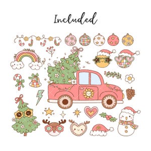 Groovy Retro Christmas Clipart Hippie Christmas Flower Merry Christmas ...