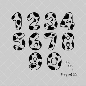 Cow Numbers Svg Cow Font Svg Cow Print Svg Cow Spots Svg Cow Letters ...