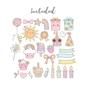 Groovy Pastel Birthday Clipart Happy Birthday Png Classroom Decor Png ...