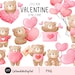 Little Bear Valentine Clipart Bear Clipart Heart Clipart - Etsy