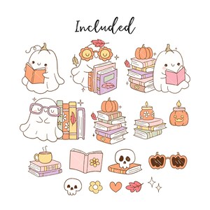 Ghost Reading Clipart Bookish Halloween Ghost Png Reading Autumn Vibes ...
