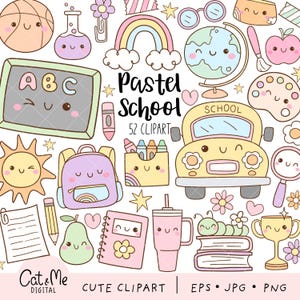 Pastel School Clipart Back to School Teacher Clipart Education Clipart ...