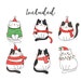 Cats Christmas Clipart Cat Clipart Winter Clipart Funny Cats - Etsy