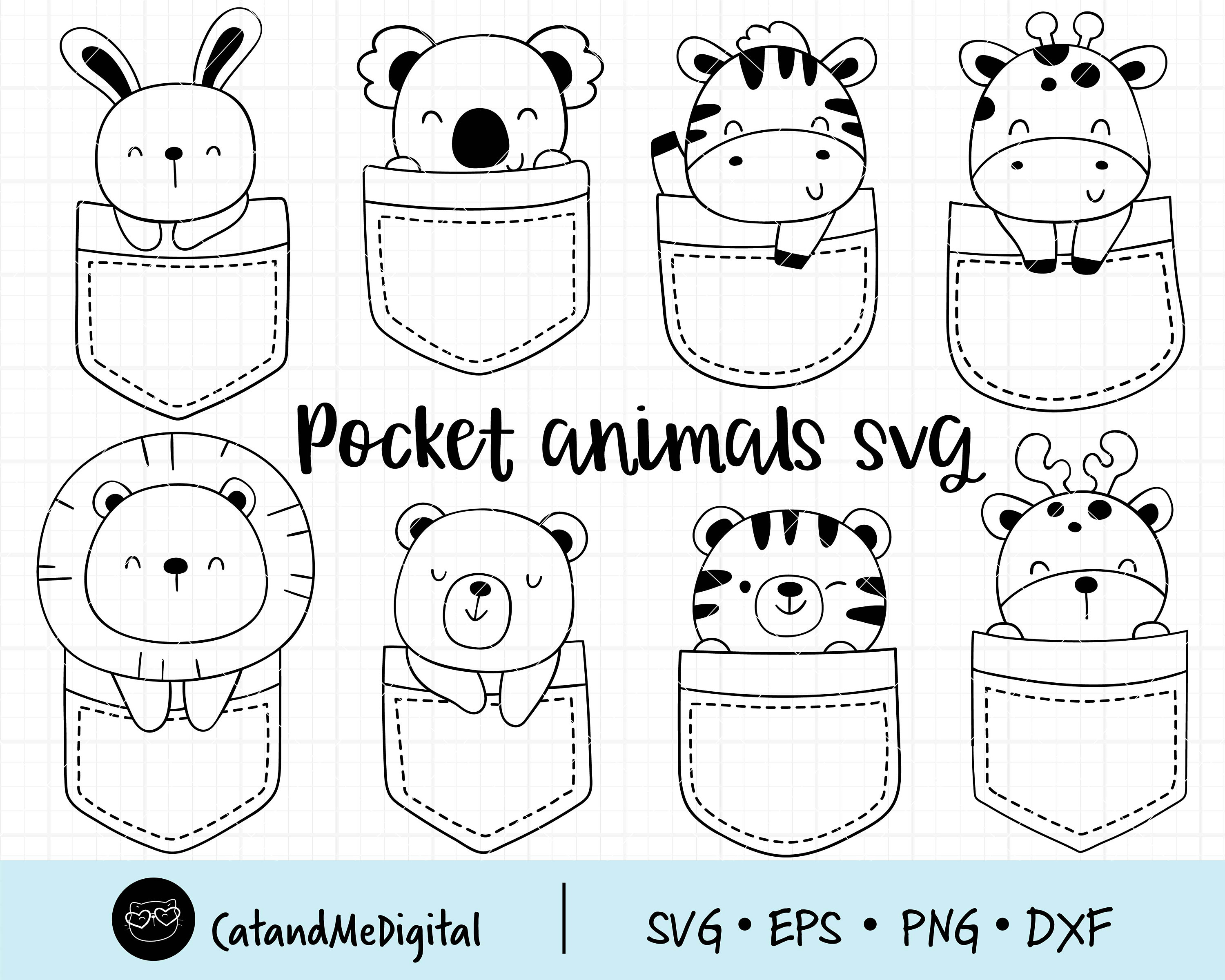 Pocket Animal Svg Forest Animal Svg Outline Woodland Clipart - Etsy