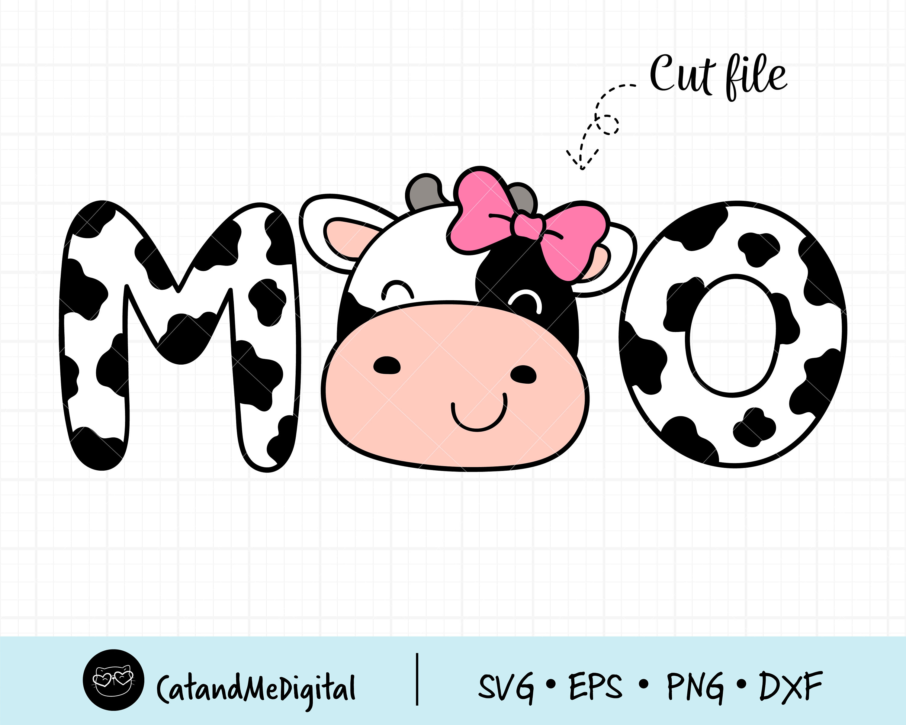 Moo Cow Girl Svg Face Cow Svg Cow Print Svg Cow Birthday Svg Birthday ...