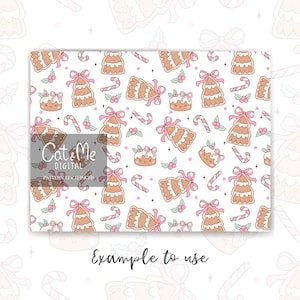 Coquette Christmas Cookie Seamless Pattern Christmas Winter Repeating ...