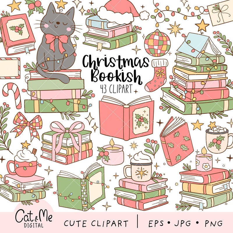 Christmas Books Clipart - Etsy
