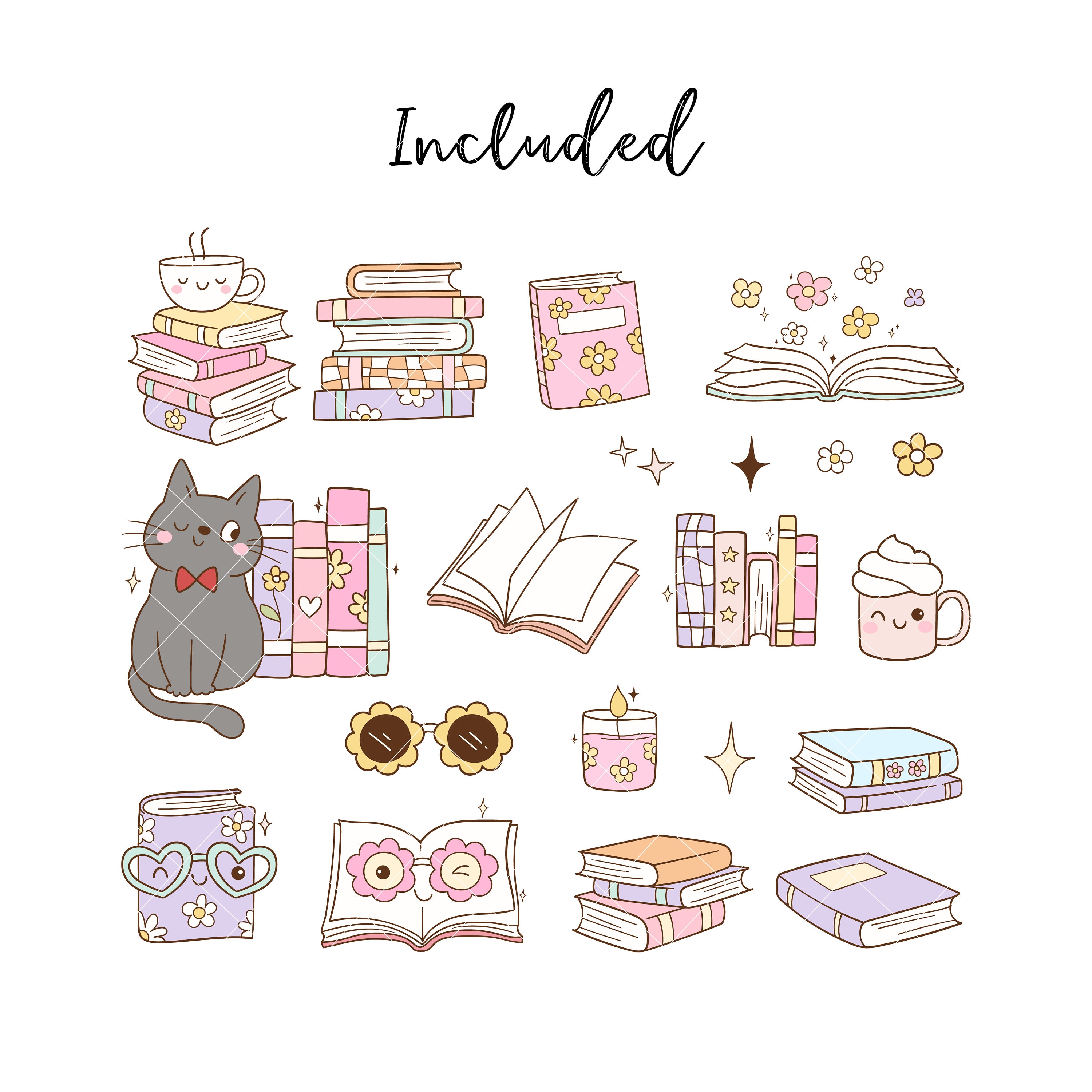 Retro Book Lover Clipart Groovy Disco Book Clipart Trendy Bookish ...