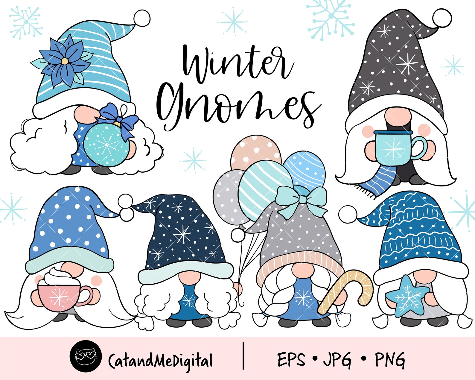 Winter Gnomes Clipart Gnomes Clipart Snow Gnomes Clipart Gnome - Etsy