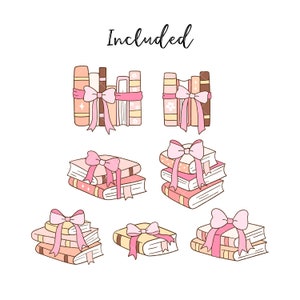 Coquette Books Clipart Booklover Clipart Pink Bow Png Victorian Vintage ...